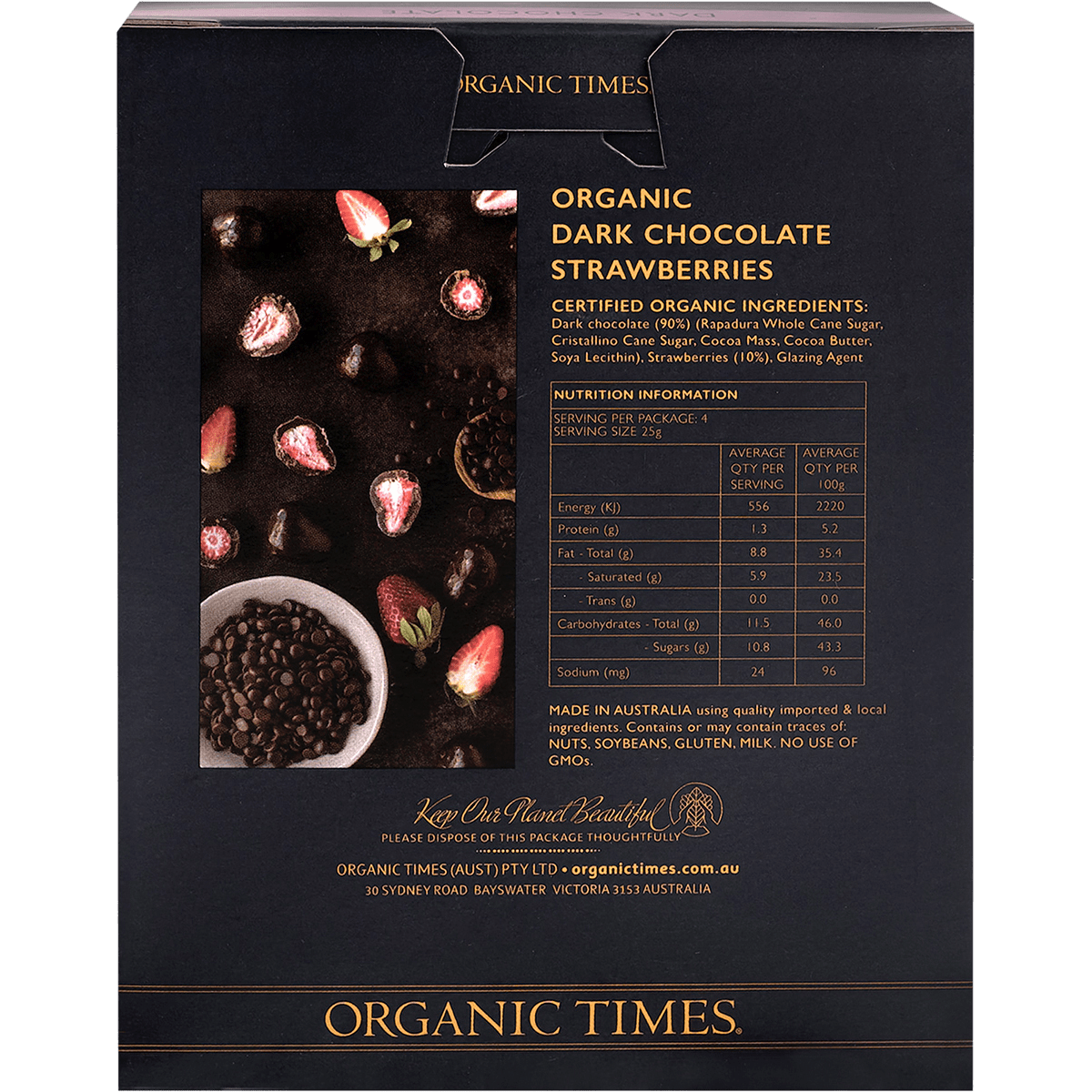Organic Times Dark Chocolate Strawberries – WOMBAT BRAIN
